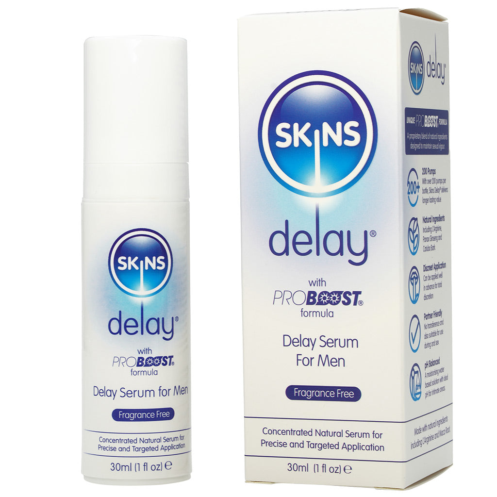 Skins Delay Natural Delay Serum For Men (30ml) | Condoms.uk