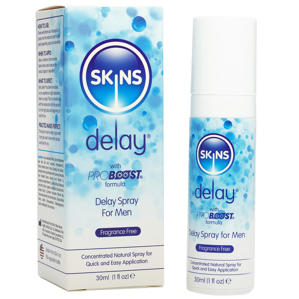 Skins Delay Natural Delay Spray For Men (30ml) | Condoms.uk