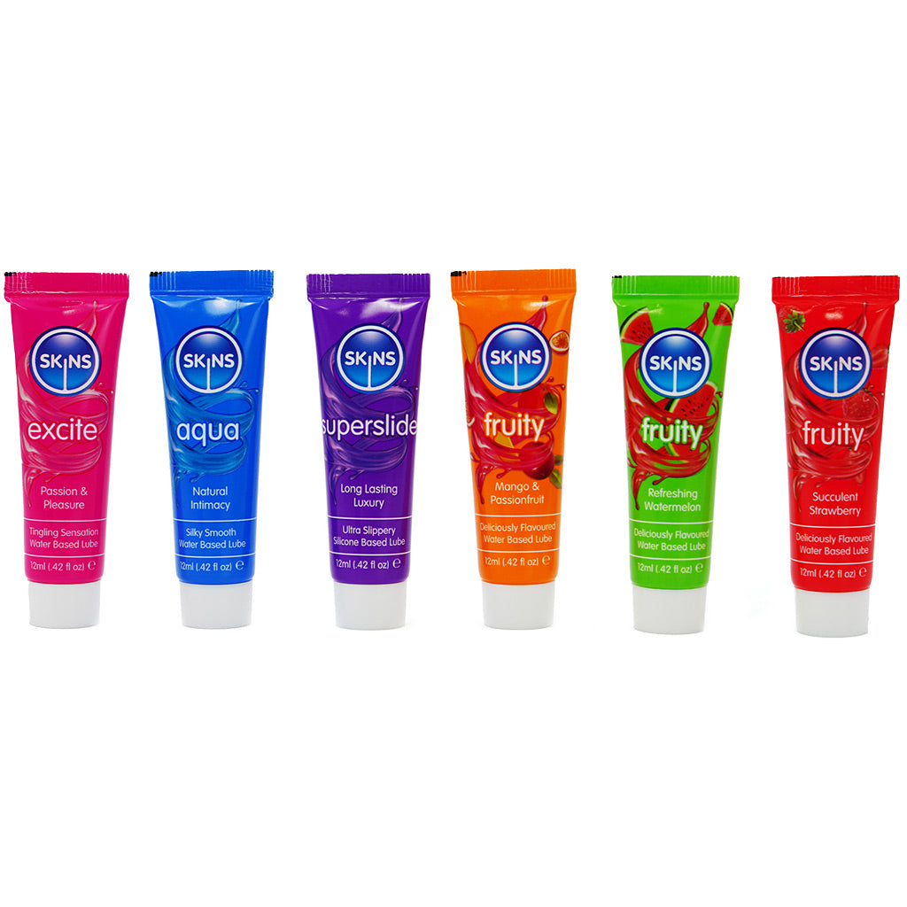 Skins Vital Lubes & Fruity Lubes (6 x 12ml Tubes) | Condoms.uk